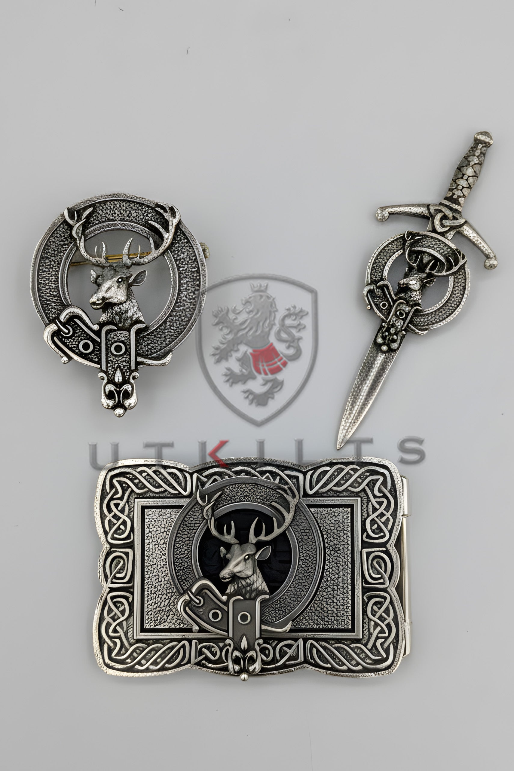 Monarch Stag Bundle | Kilt Buckle, Cap Badge & Pin – UT Kilts
